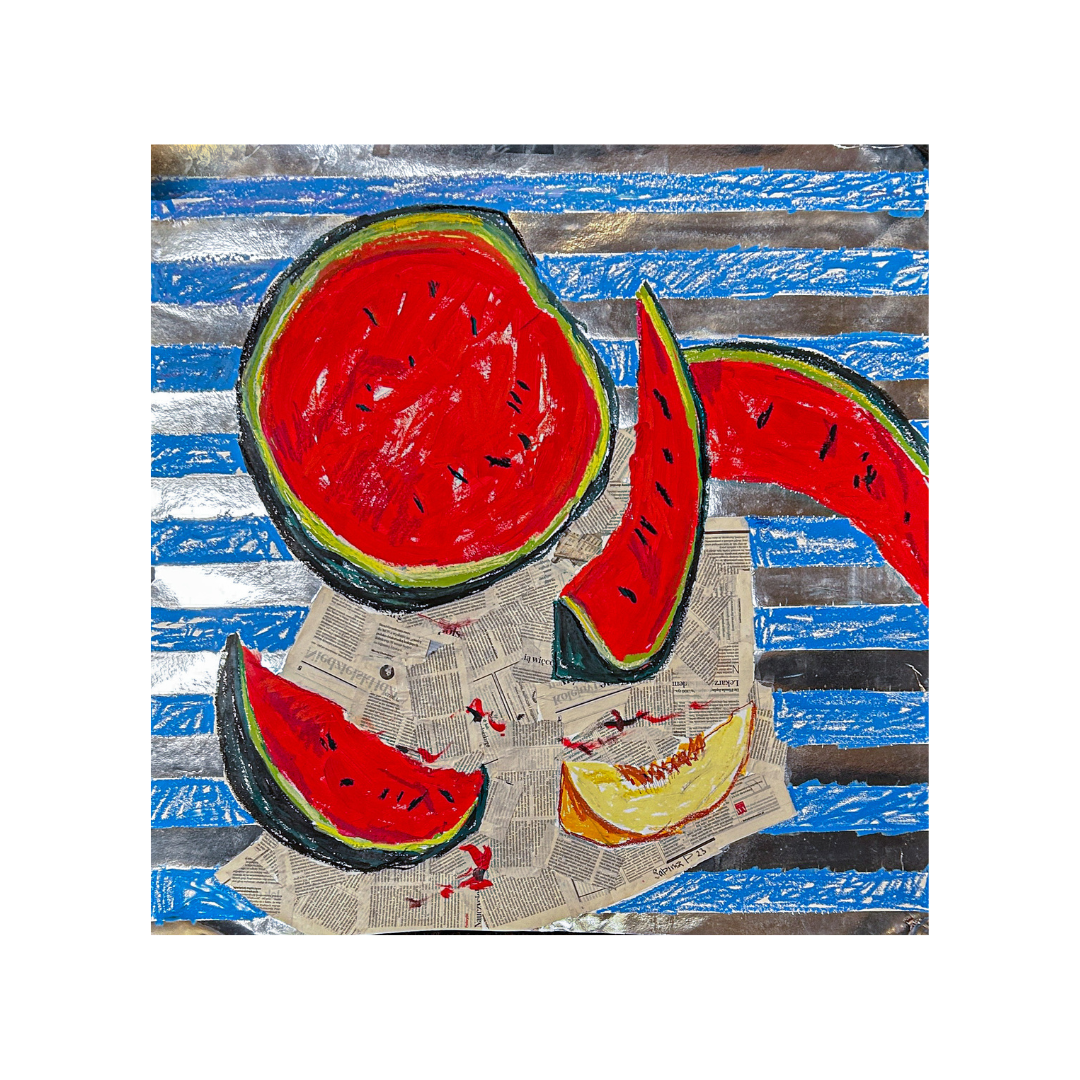 Original Mixed Media: Watermelon by Sabina Pyrayeva 26.5" x 26 ...